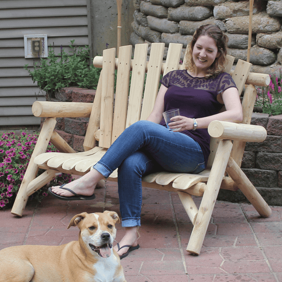 RS Bro Designs High-Back Outdoor Wood Chair — Rustic Furniture Marketplace
