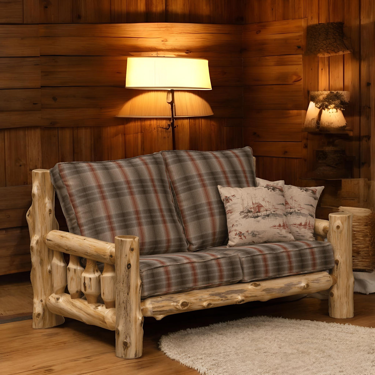 Fireside Lodge Cedar Log Loveseat — Rustic Furniture Marketplace