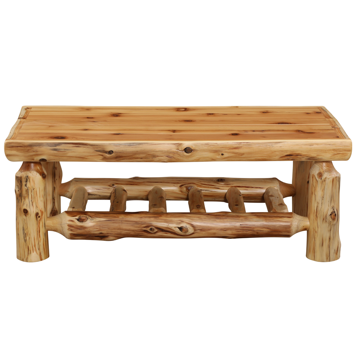 Fireside Lodge Rectangle Cedar Log Coffee Table - Rustic Fun — Rustic ...