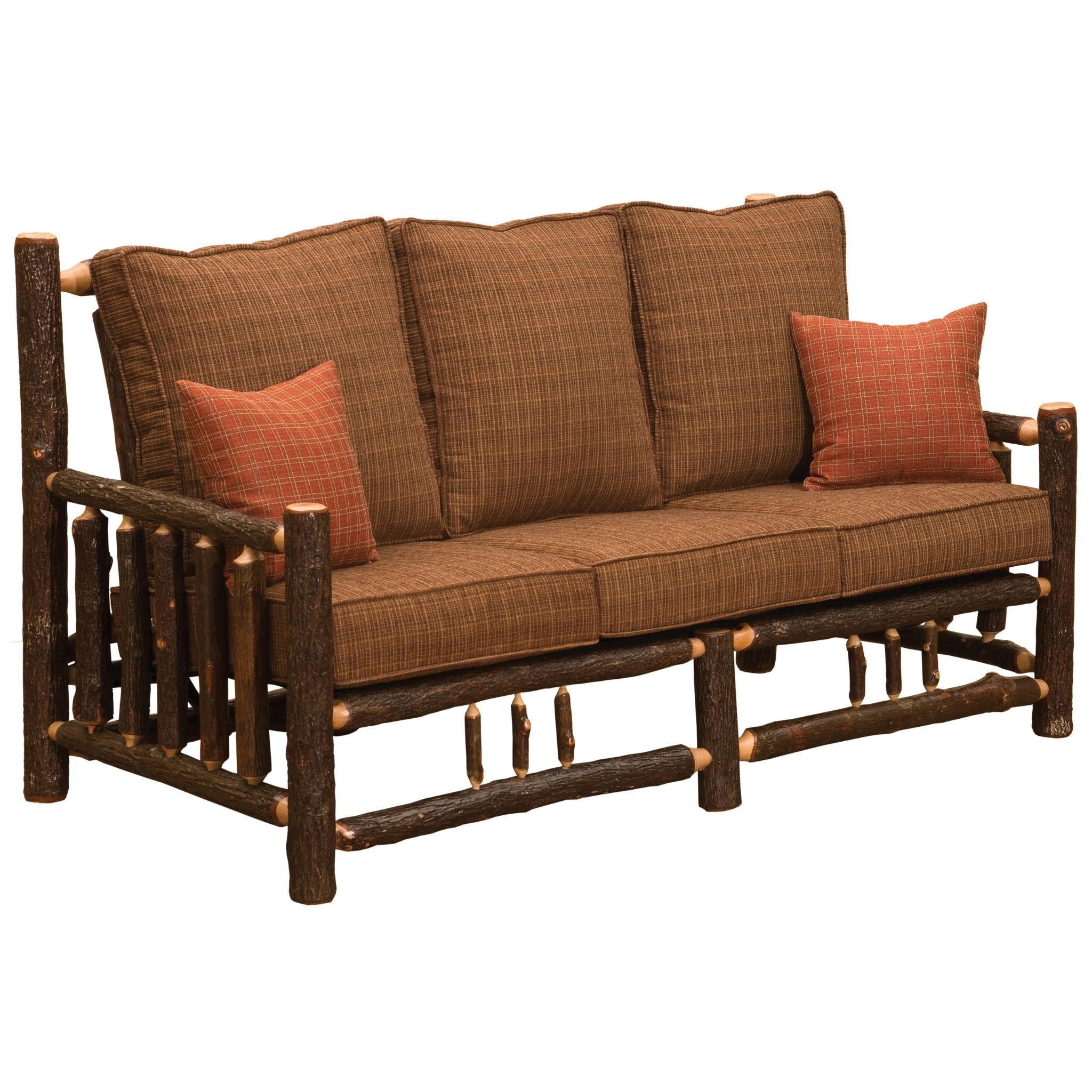 Fireside Lodge Hickory Log Framed Sofa — Rustic Furniture Marketplace