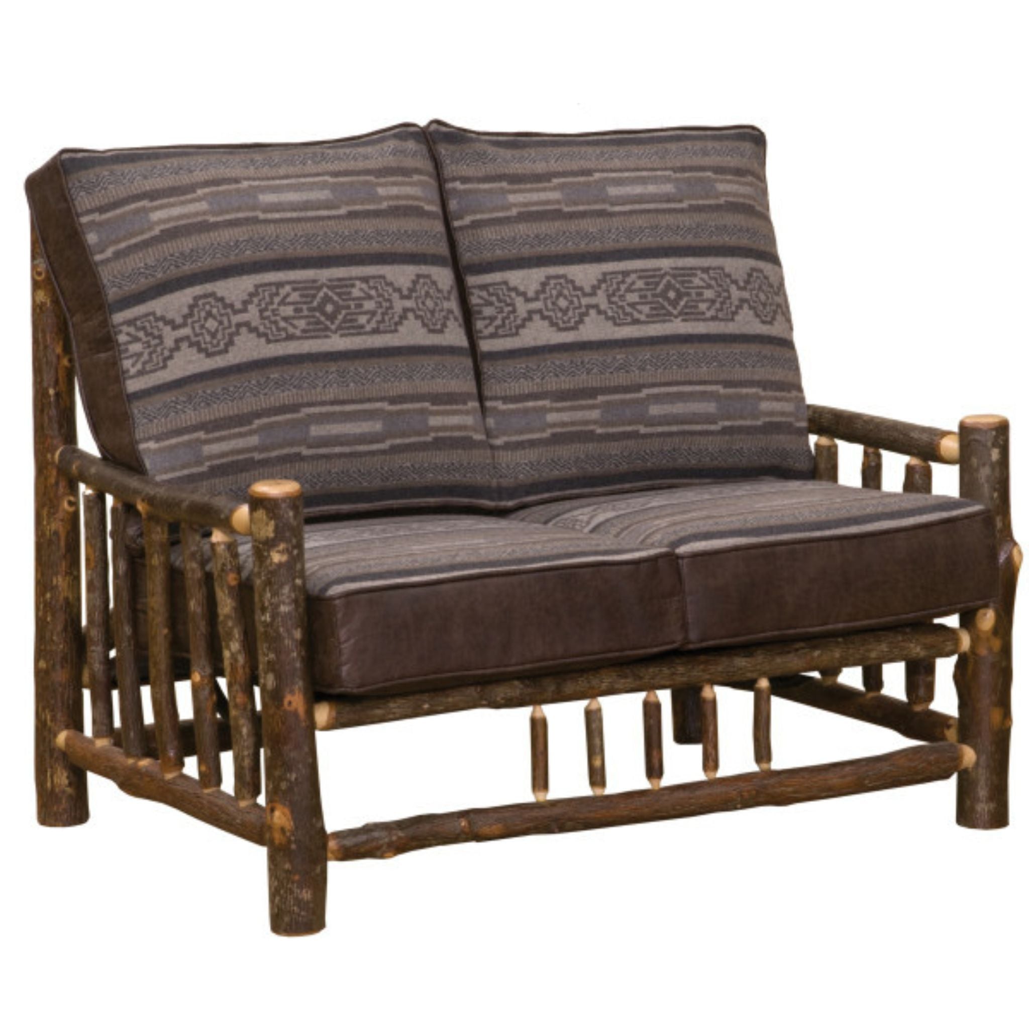 Fireside Lodge Hickory Log Loveseat — Rustic Furniture Marketplace