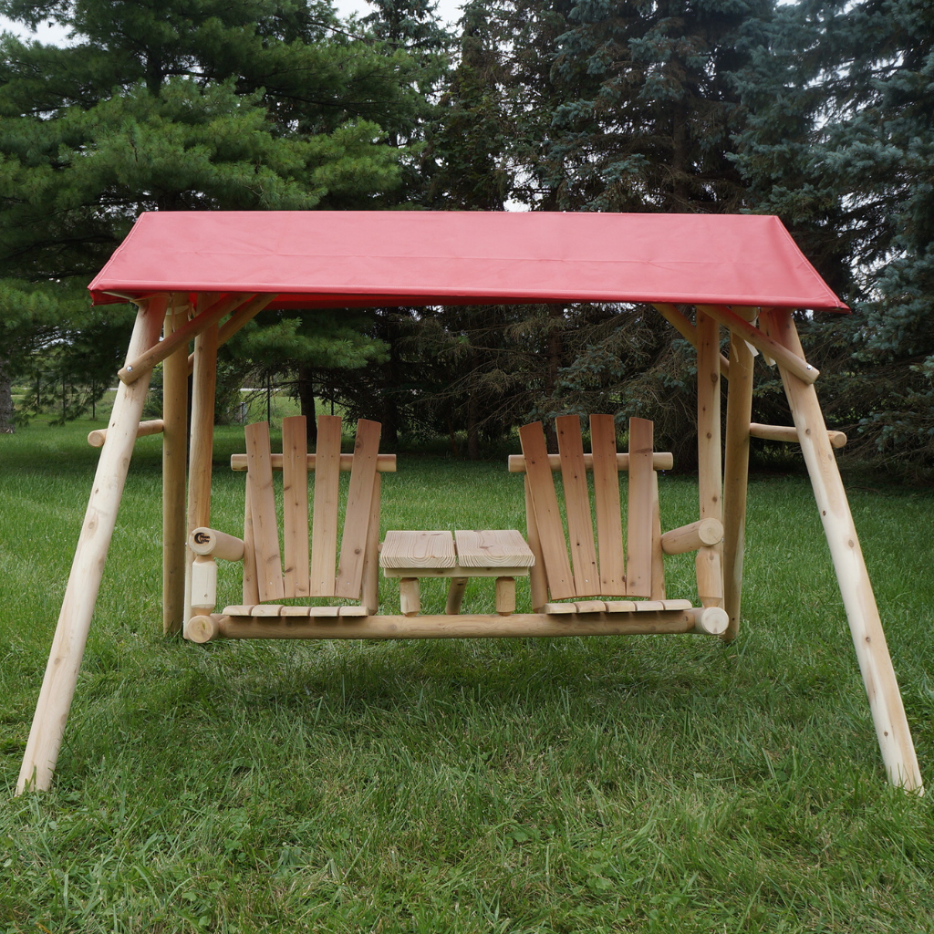 Moon Valley Rustic Tete-a-Tete Swing Canopy — Rustic Furniture Marketplace