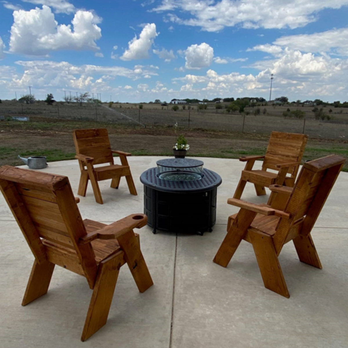 RS Bro Designs High-Back Outdoor Wood Chair — Rustic Furniture Marketplace