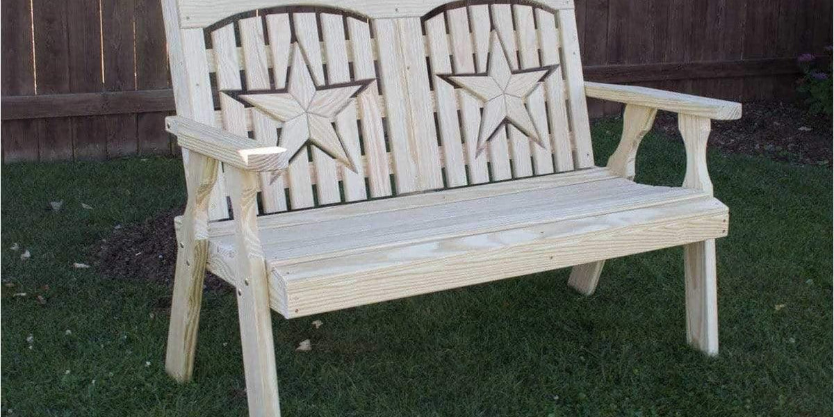 Creekvine Designs Treated Pine Starback Bench — Rustic Furniture ...