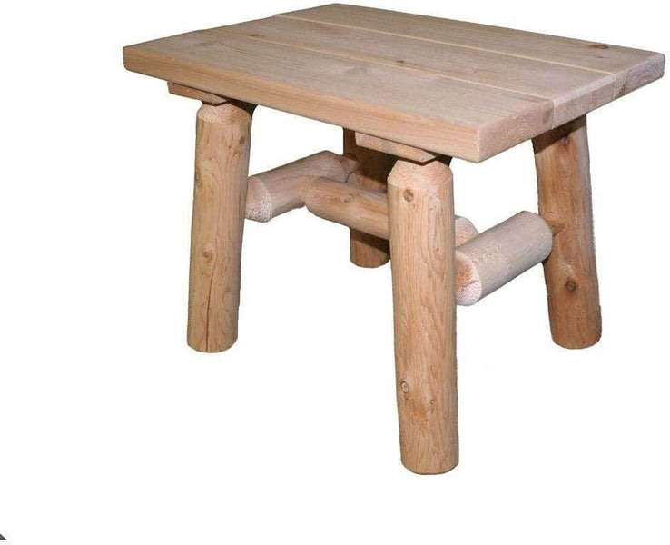 Lakeland Mills Cedar Log End Table — Rustic Furniture Marketplace