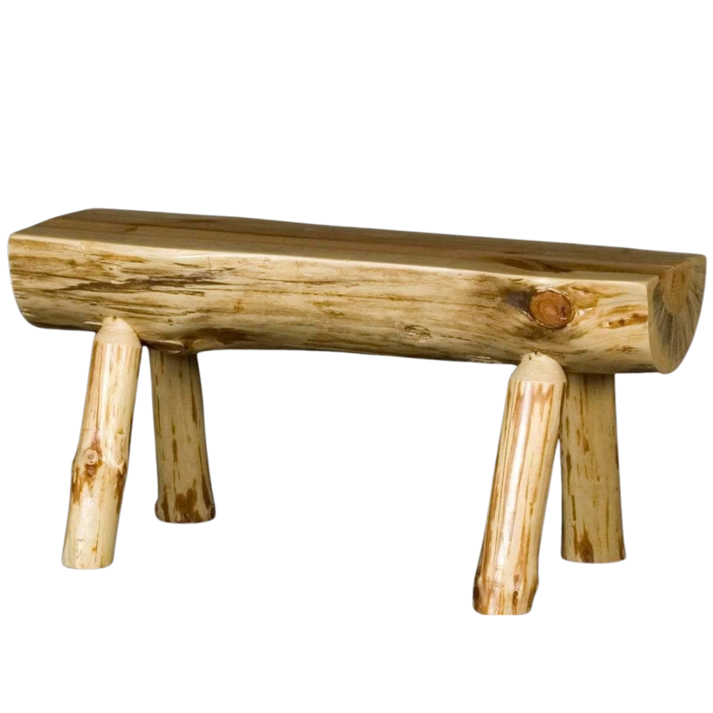 Viking Log Half Log Bench - Rustic Furniture Marketplace